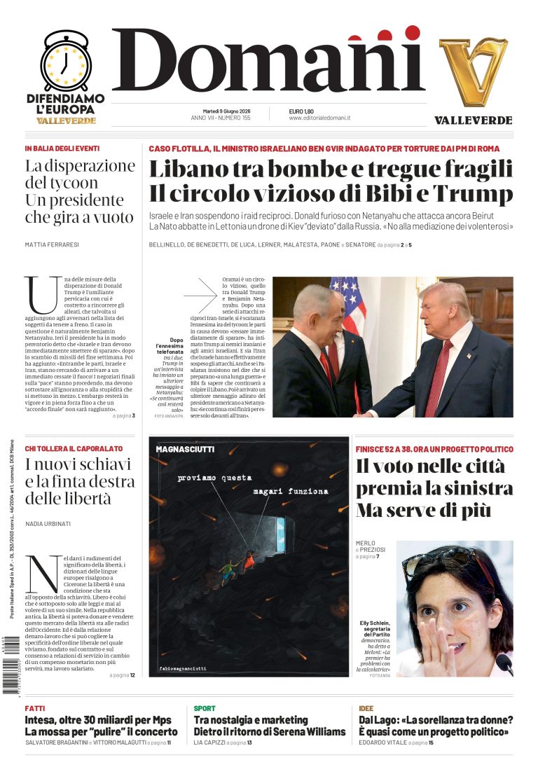"DOMANI" * 09/06/2026 «PRIMA PAGINA (SCARICA GRATIS PDF) / EDICOLA OGGI ...