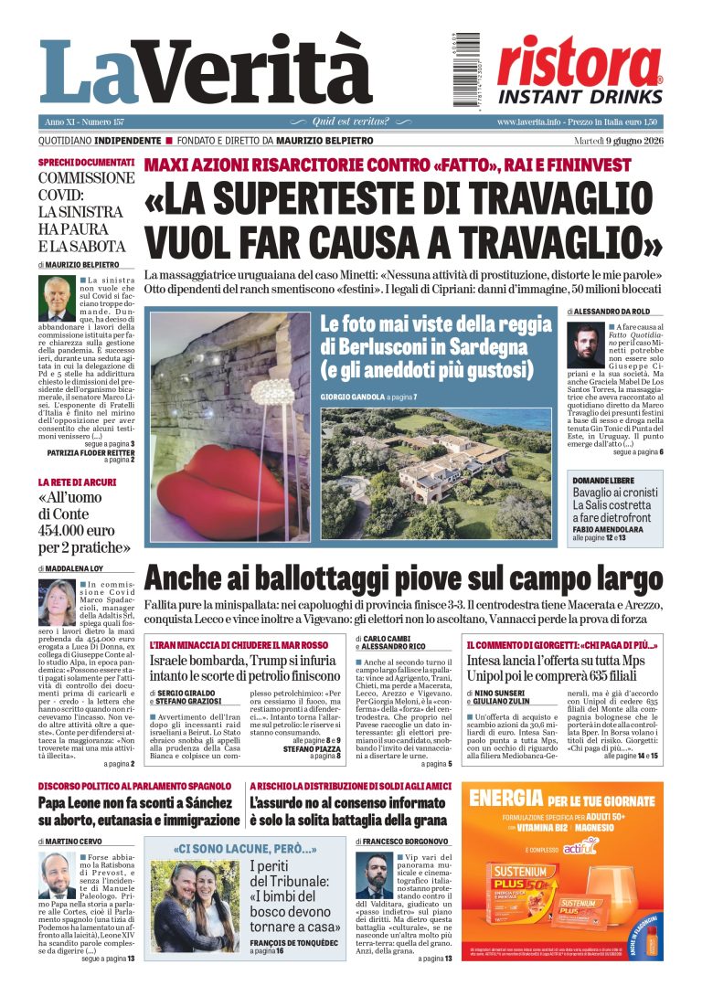"LA VERITÀ" * 09/06/2026 - «PRIMA PAGINA GIORNALE (SCARICA GRATIS PDF ...