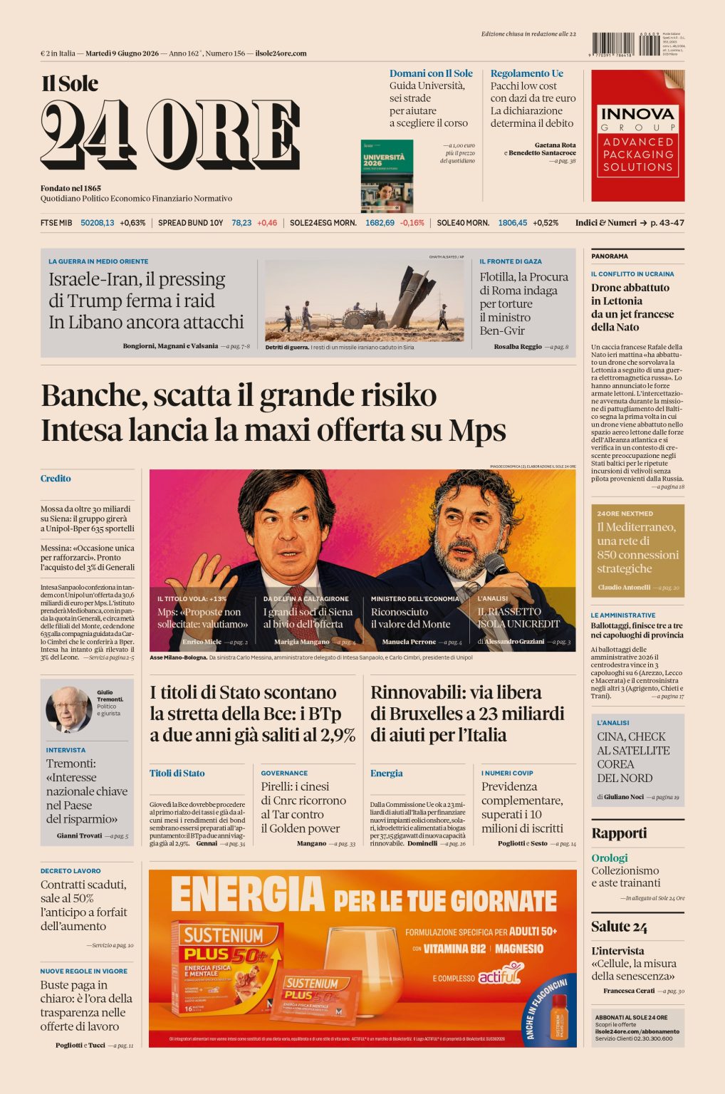 "IL SOLE 24 ORE" * 09/06/2026 - «PRIMA PAGINA (SCARICA GRATIS PDF ...