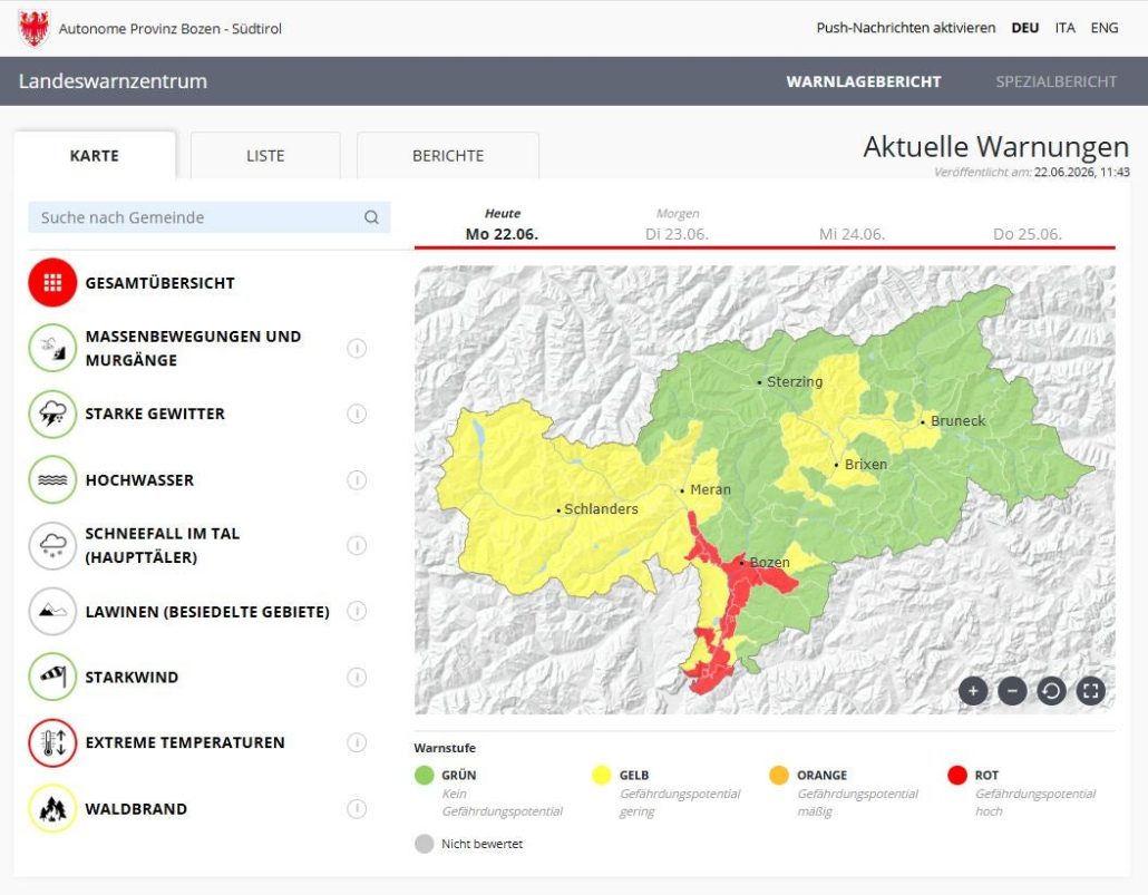 PAB - PROVINCIA AUTONOMA DI BOLZANO * «LE TEMPERATURE ESTREME SCATTANO ...